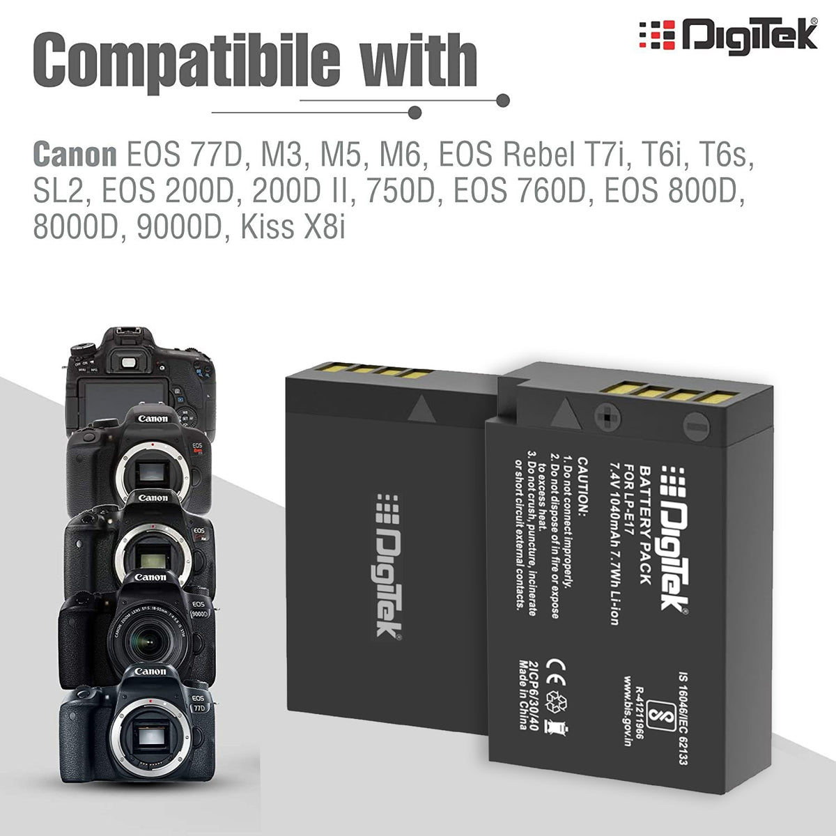 Buy Digitek Lithium Ion Rechargeable Battery Pack for DSLR Camera LP ...