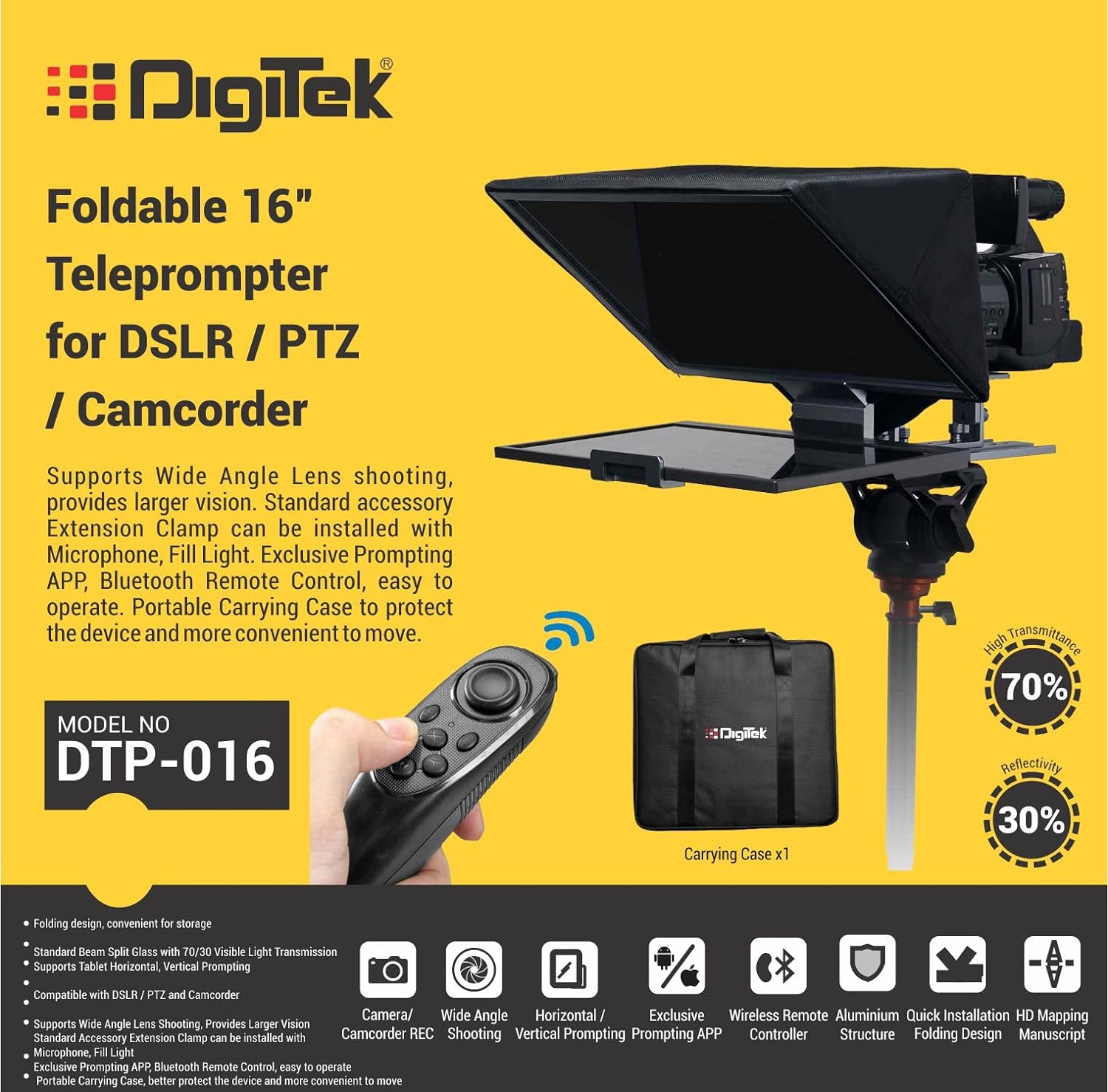 Buy Digitek (DTP-016) 16” Digitek Teleprompter for Smartphone & DSLR ...
