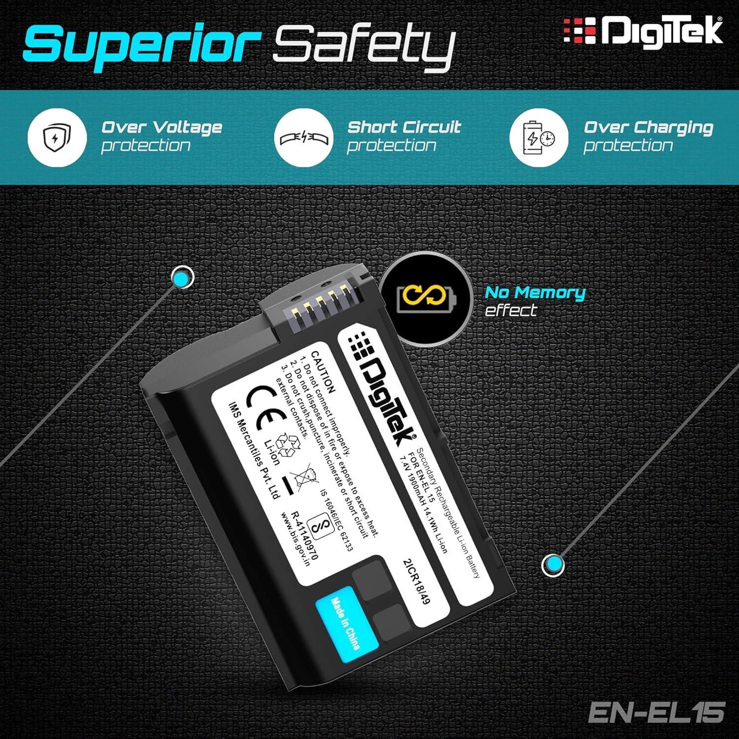 Buy Digitek (EN-EL15) 1900mAh Secondary Rechargeable Battery Packs for ...