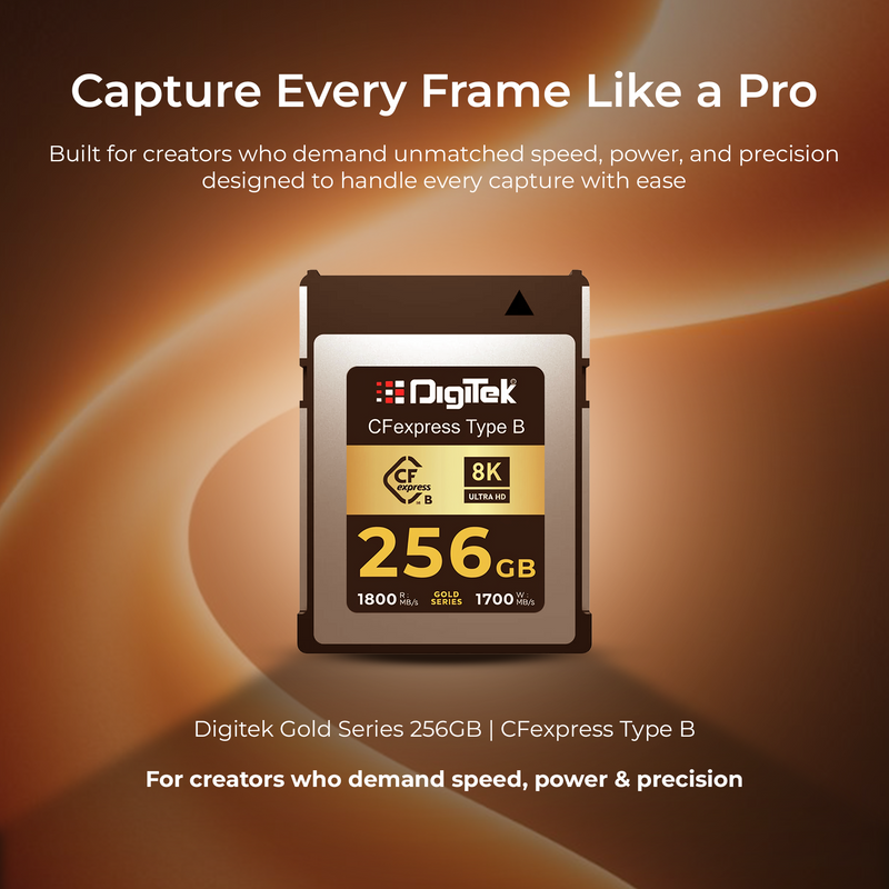Digitek 8K Ultra HD 256GB CFexpress Type B Card Gold Series