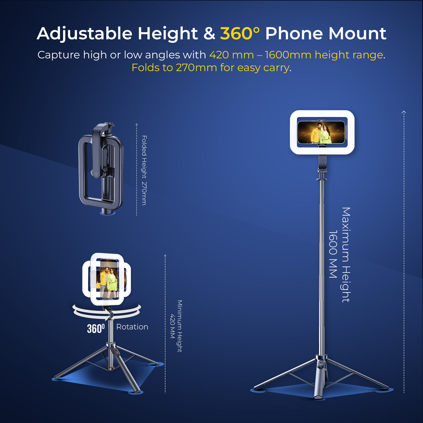 Buy Digitek DTR 630 SS Tripod Selfie Stick with Fill Light