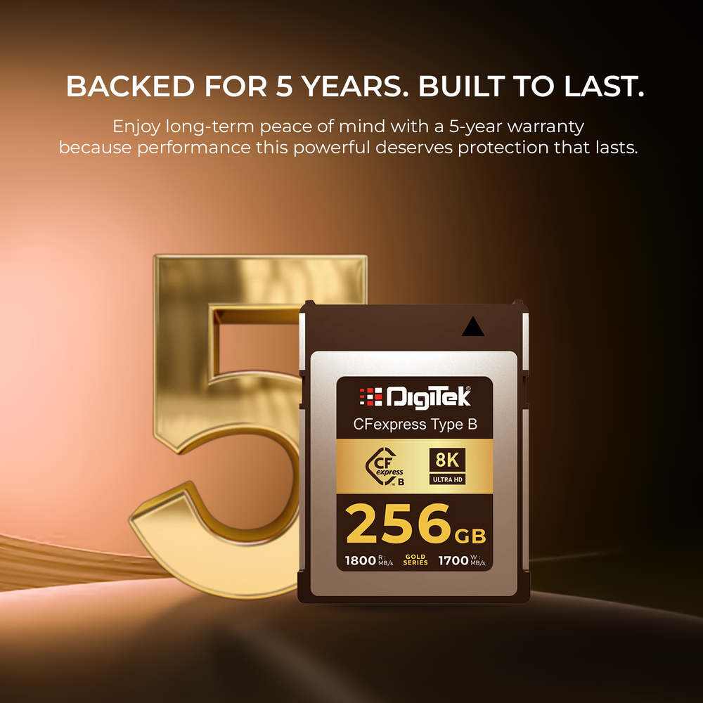 Digitek 8K Ultra HD 256GB CFexpress Type B Card Gold Series