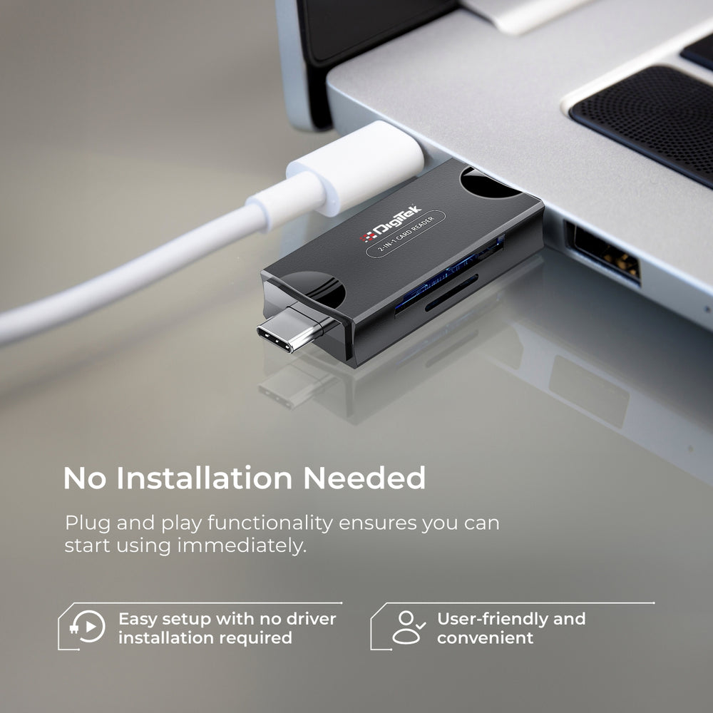 Buy Digitek (DCR-007) USB-A 3.0 & Type C High-Speed Multi-Card Reader ...