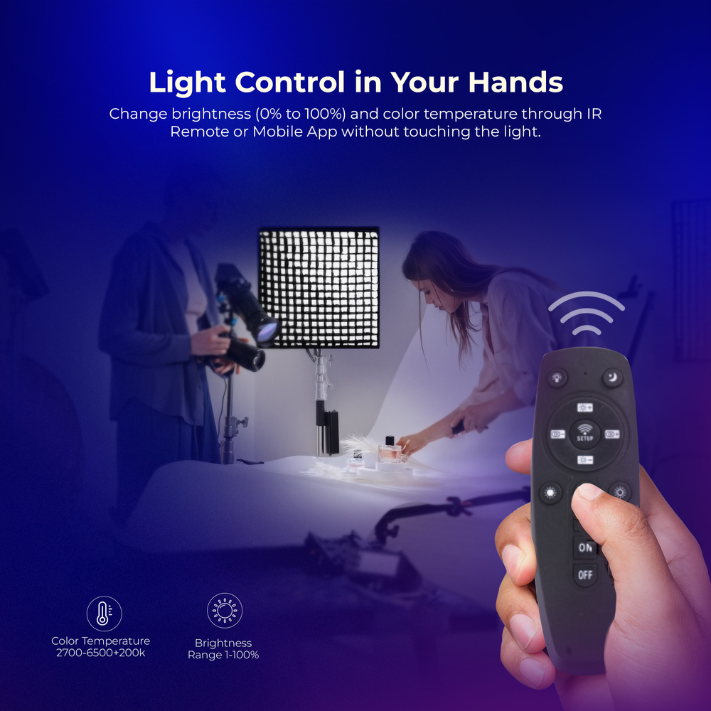 Digitek® (DFFL 6060) 200W Bi-Color Flexible Fabric LED Light with Remo