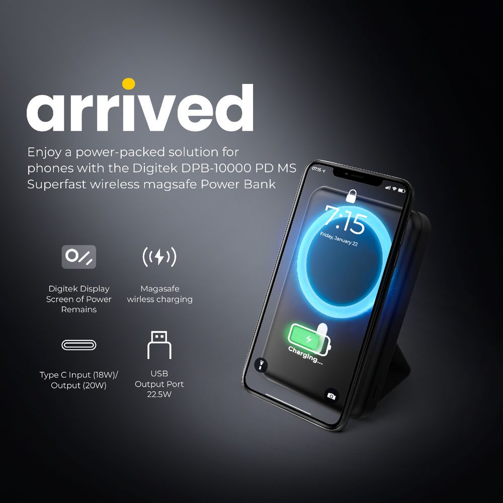 Buy Digitek DPB-10000 PD-MS Superfast Wireless MagSafe Power Bank Online