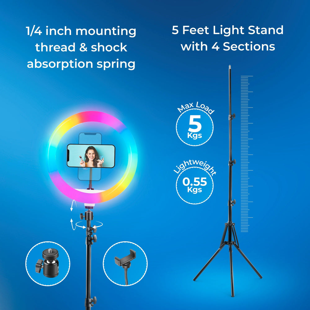 Buy Digitek DRL-14C RGB LED Ring Light with Stand for Photo & Video ...