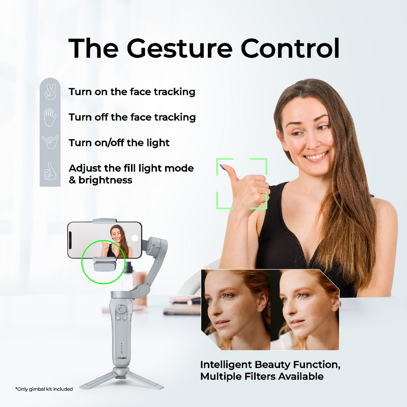 Buy Digitek DSG-007F 3-Axis Gimbal with AI Tracker for Smartphones