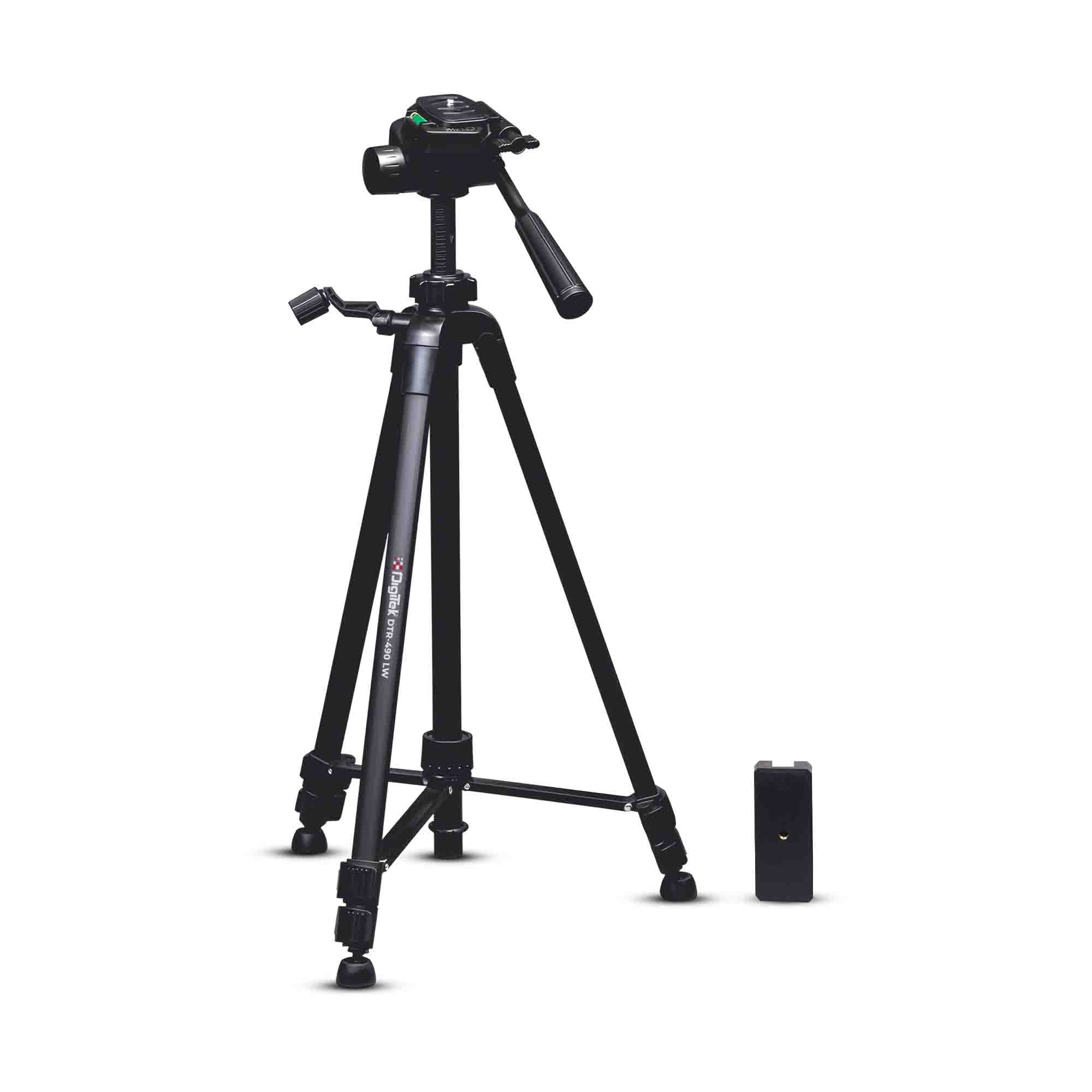 Digitek (DTR-490 LW) Foldable Tripod Stand with Smartphone Holder, Pan