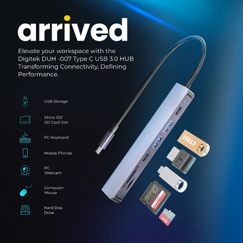 Buy Digitek (DUH-007) 7 in 1 Type C USB HUB with 4K HDMI Port, 60W PD ...