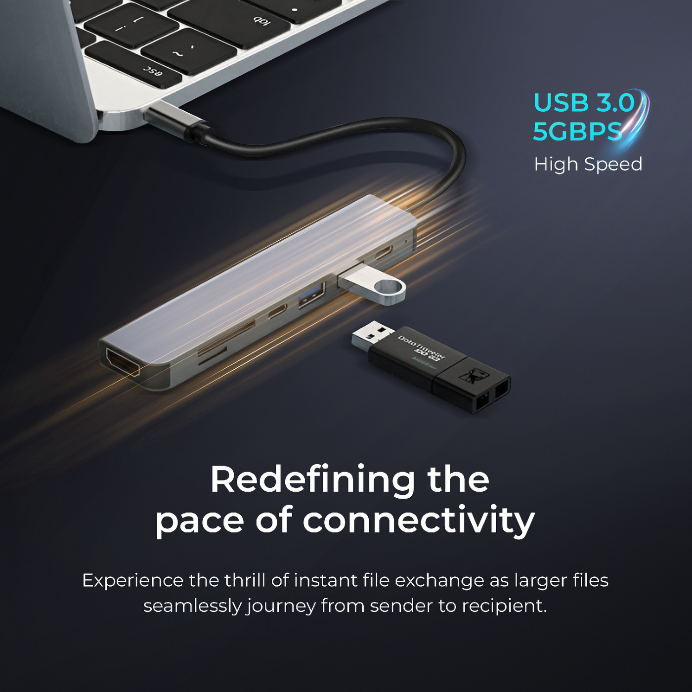 Buy Digitek 7-in-1 Type-C USB Hub with 4K HDMI & PD Charging Online