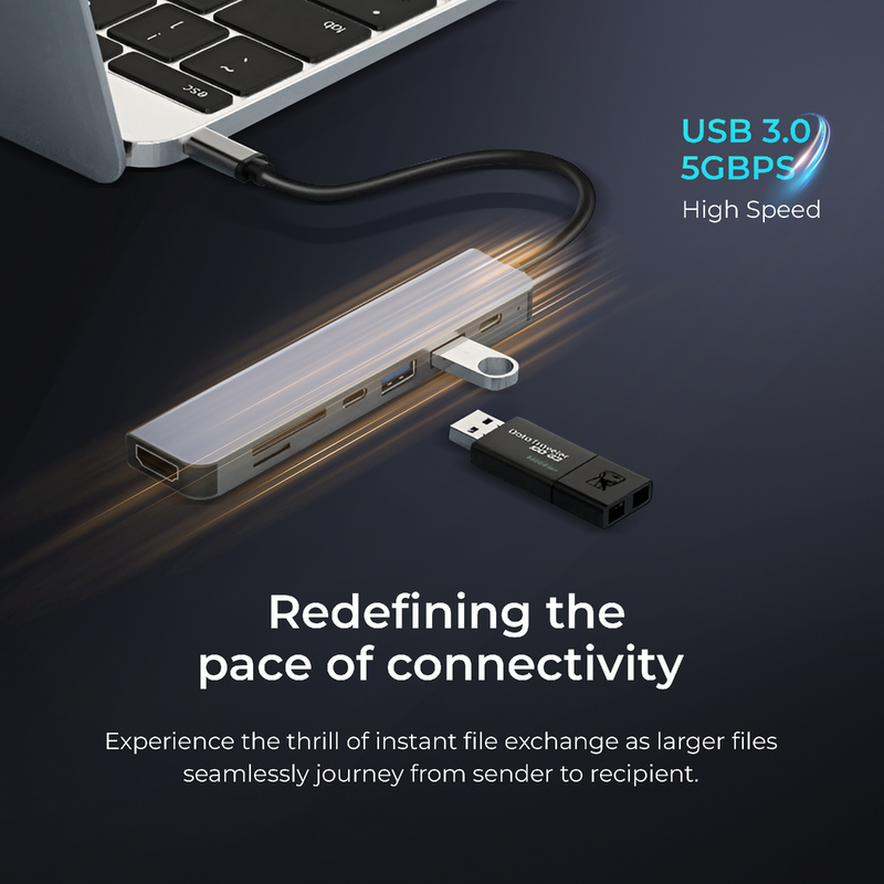 Buy Digitek 7-in-1 Type-C USB Hub with 4K HDMI & PD Charging Online