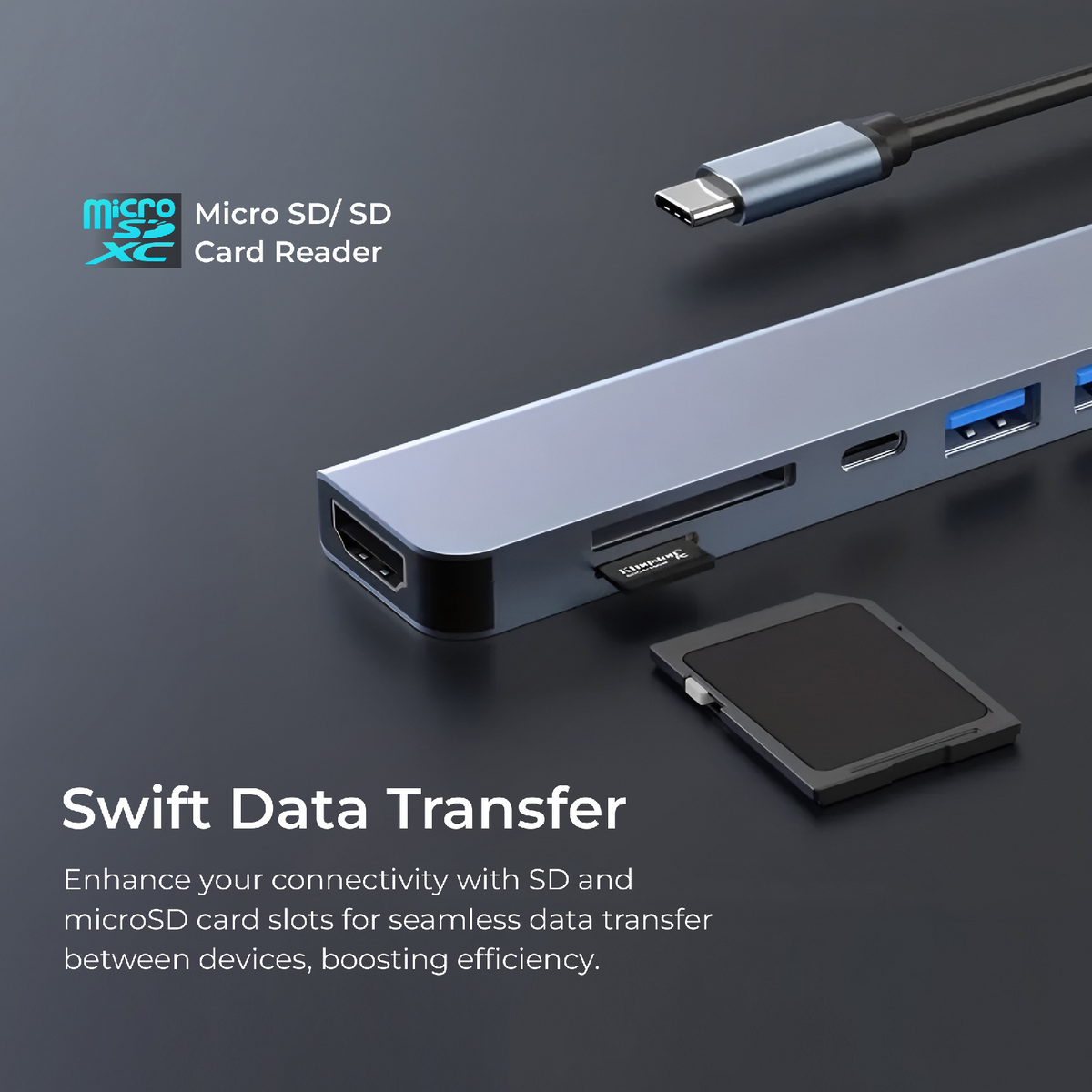 Buy Digitek 7-in-1 Type-C USB Hub with 4K HDMI & PD Charging Online