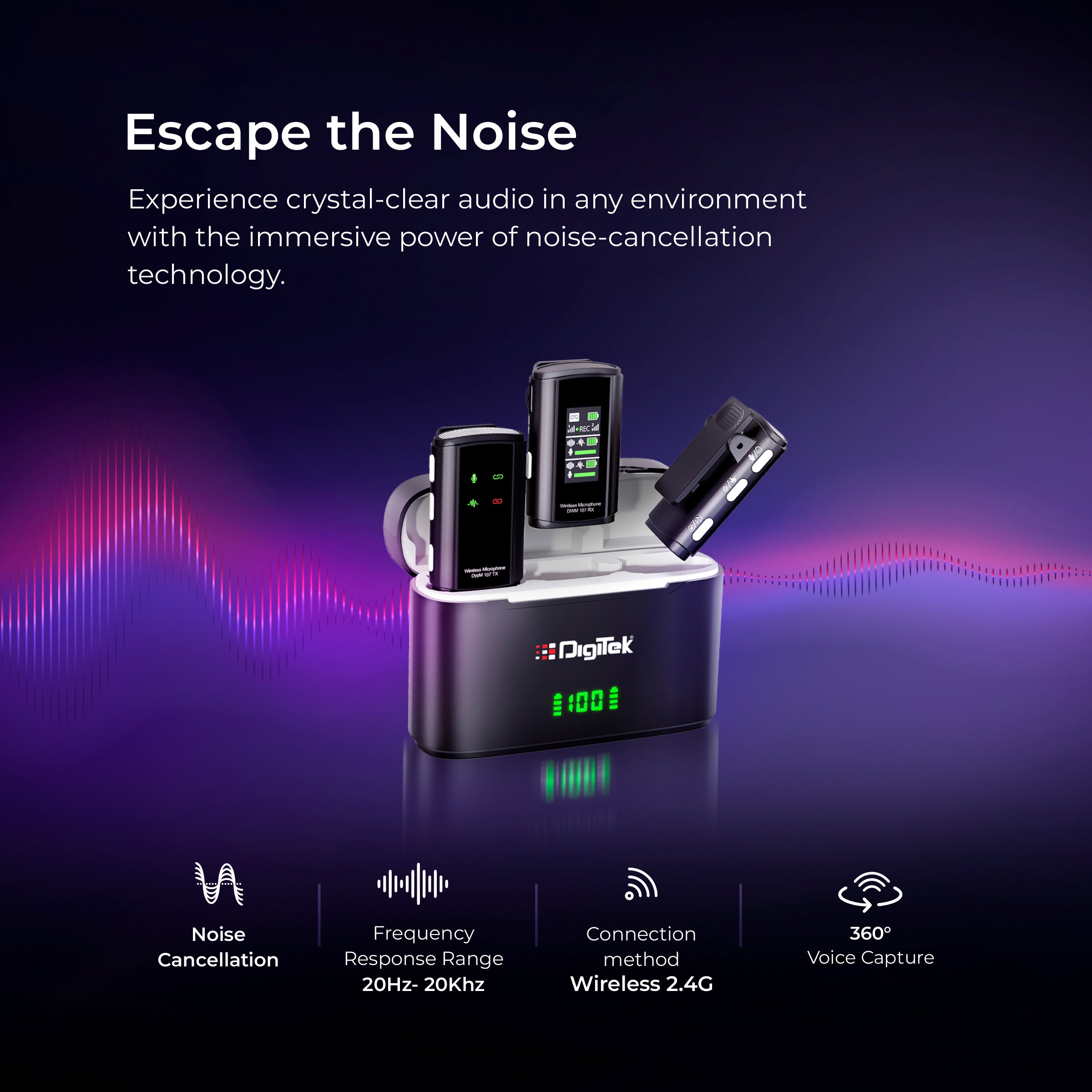 Buy Digitek® (DWM-107) 2-in-1 Wireless Microphone with TFT Card ...