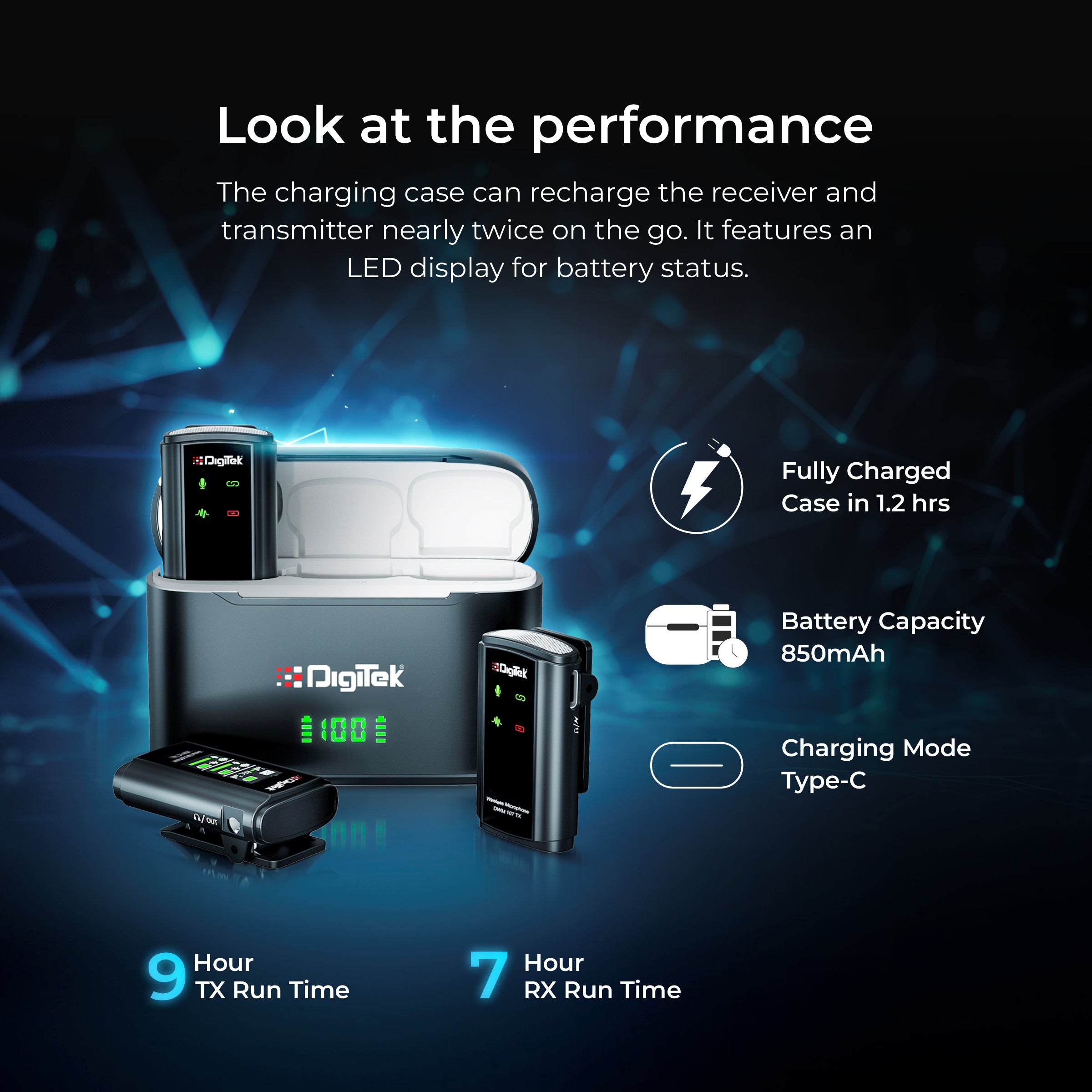 Buy Digitek® (DWM-107) 2-in-1 Wireless Microphone with TFT Card ...