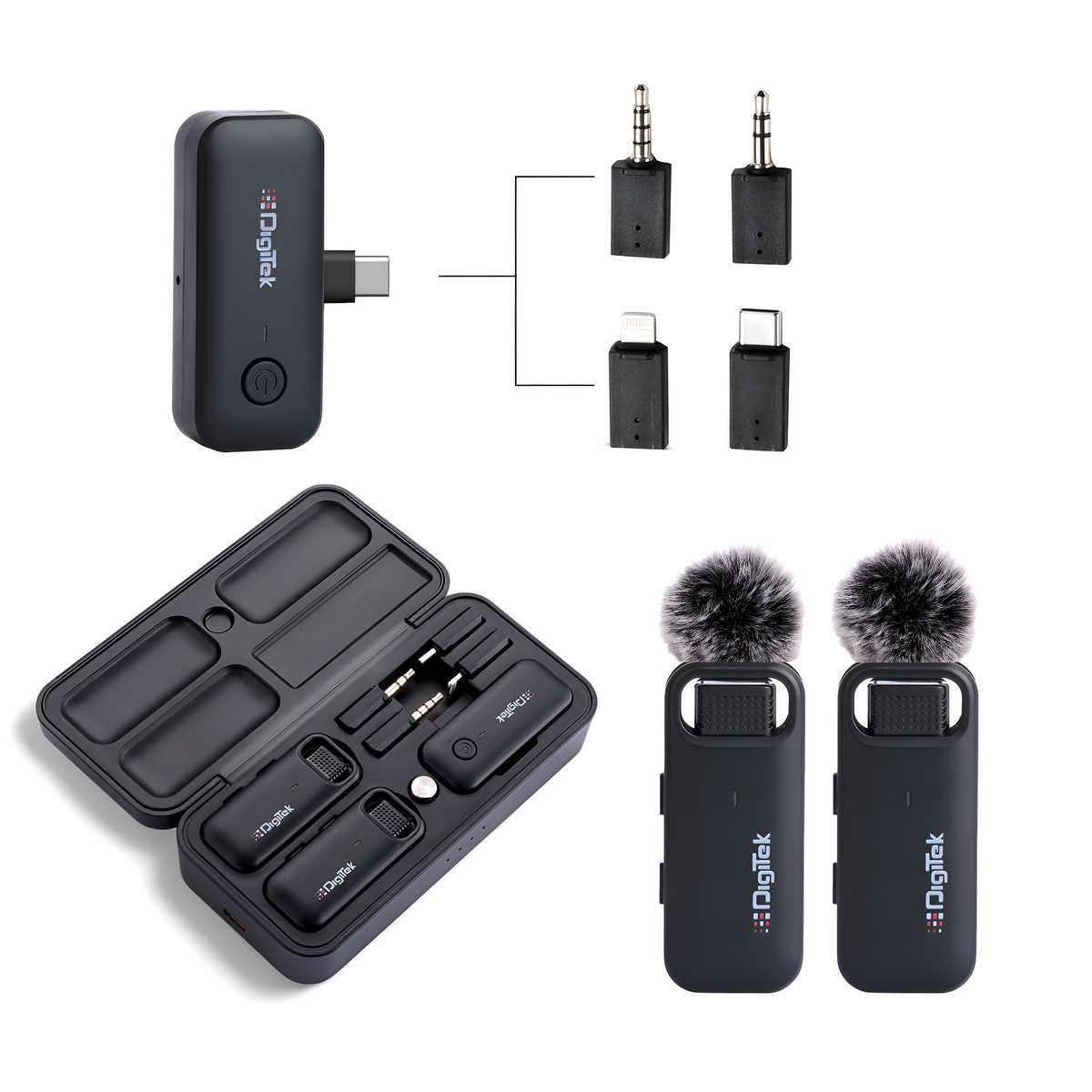 Buy Digitek (DWM-106) 2-in-1 Wireless Microphone System, 80M Range ...