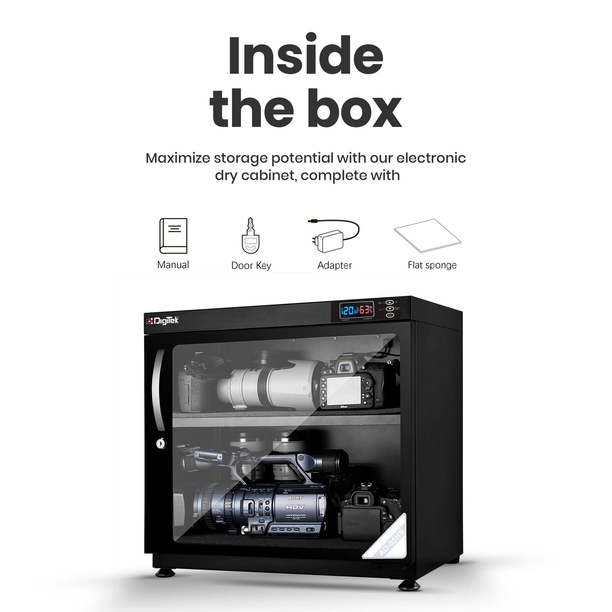 Buy Digitek AD-85HS 85L Digital Dry Cabinet with Humidity Display Online