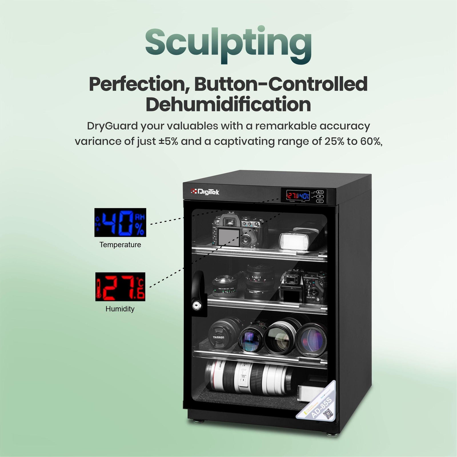 Buy Digitek AD-85S 85L Digital Dry Cabinet with Humidity Display Online