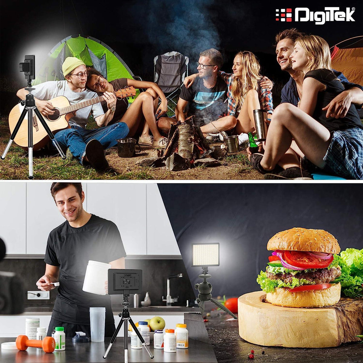 Buy Digitek Bi-Color LED Video Light with NP-750 Battery D520WB Online