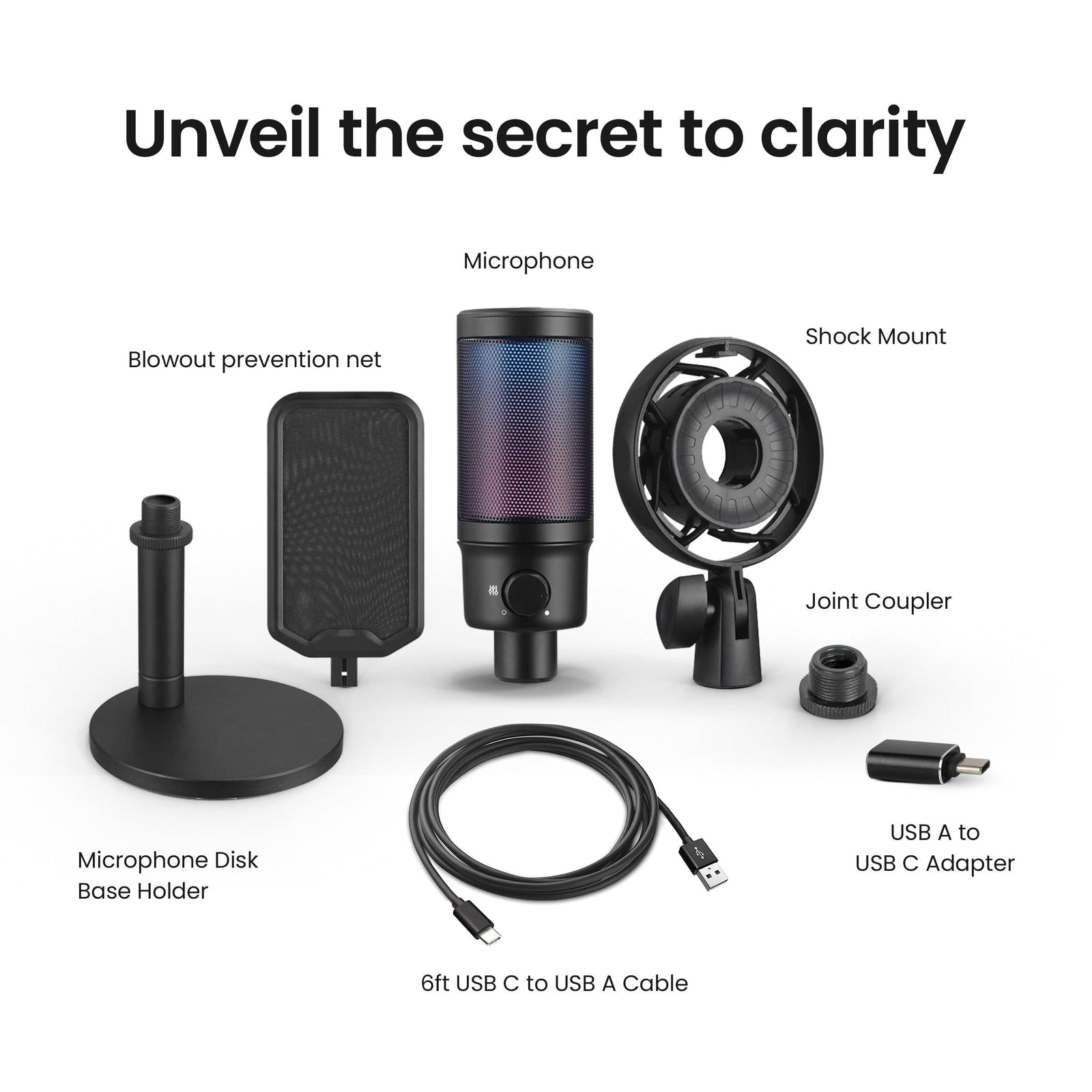 Buy Digitek (DM 301) USB Professional Gaming RGB Microphone Online