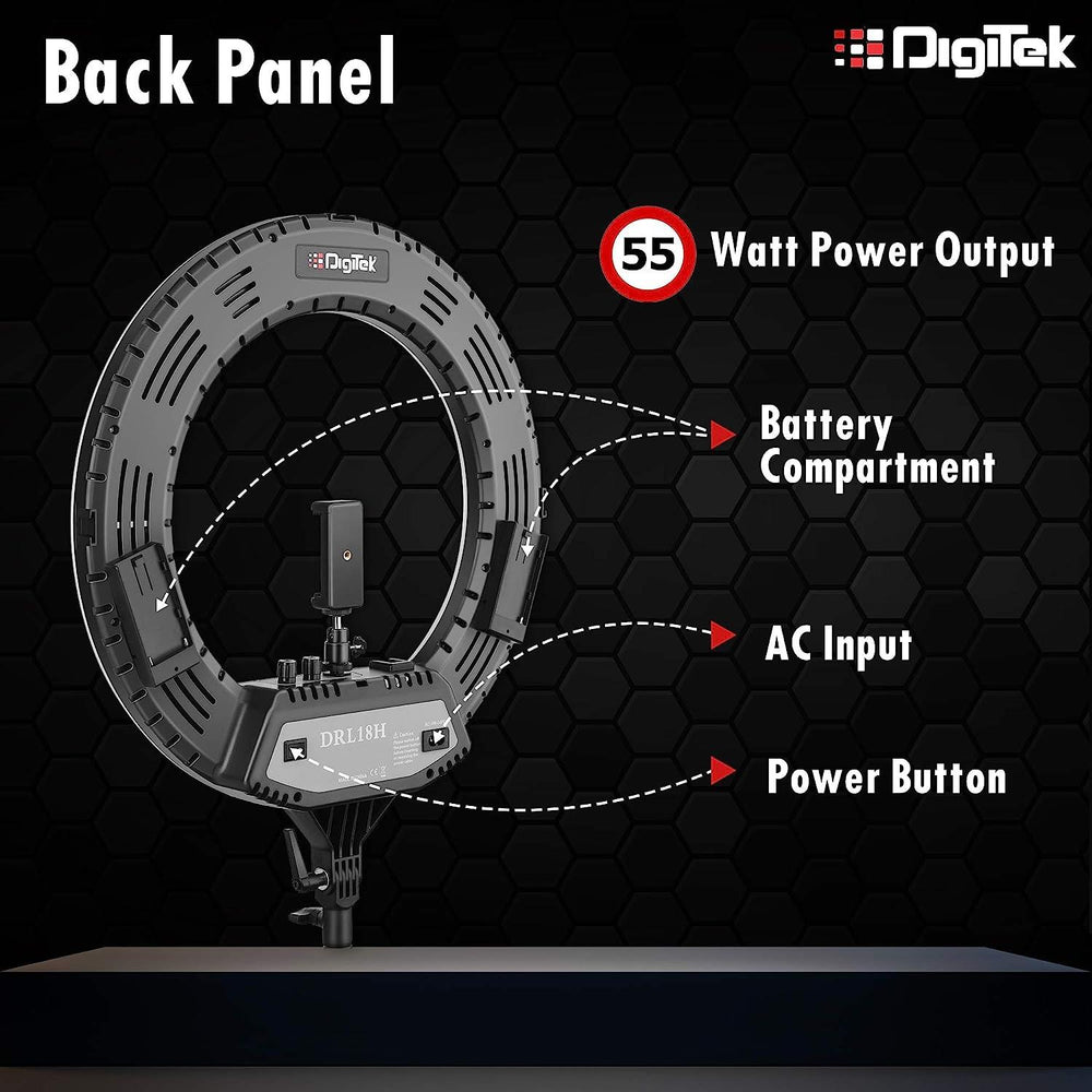 Digitek (DRL 018H) Professional 46 CM (18 inch) Big LED Ring Light wit