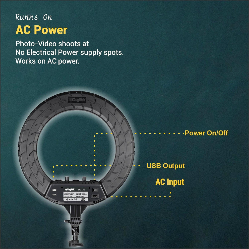 Buy Digitek Professional 46cm LED Ring Light with Remote DRL18RTC9 Online