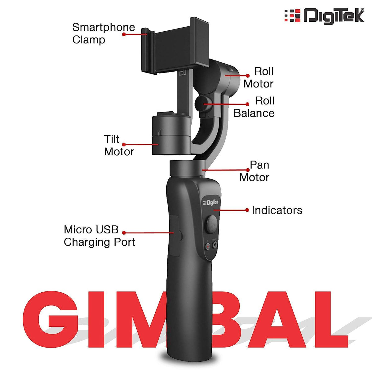 Buy Digitek 3-Axis Handheld Gimbal for Smartphones GoPro Online