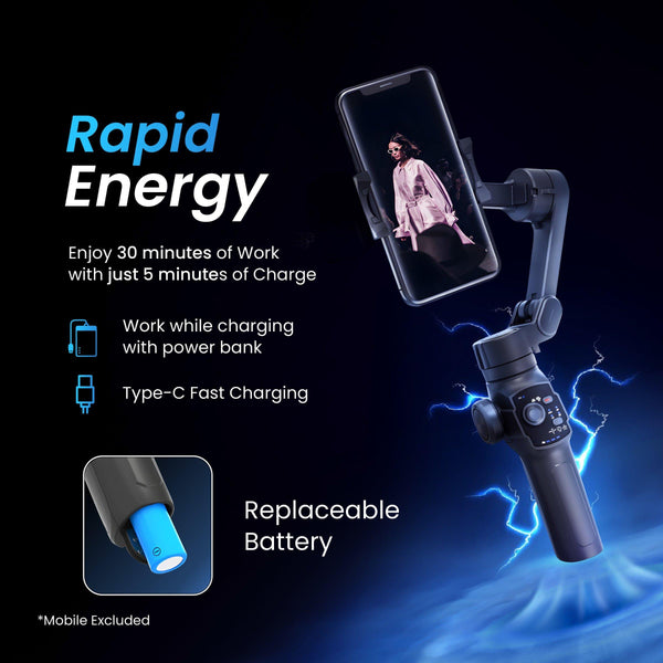 Buy Digitek 3-Axis Foldable Smartphone Gimbal with Telescopic Rod Online