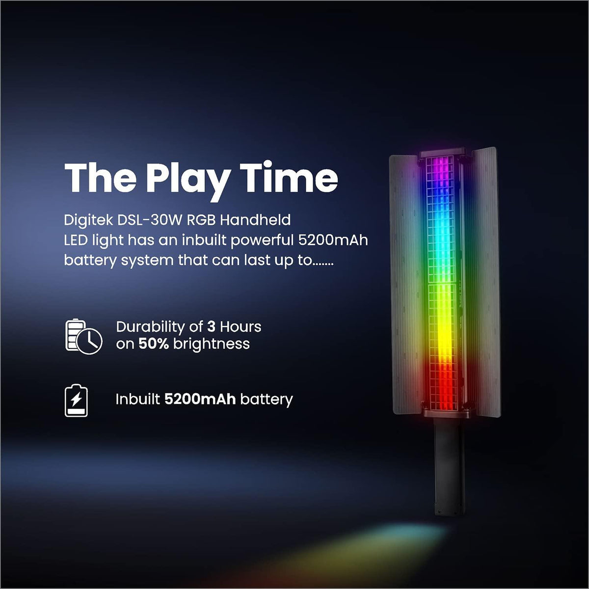 Buy Digitek Portable Handheld RGB LED Light Wand with Grid DSL-30WRGB ...