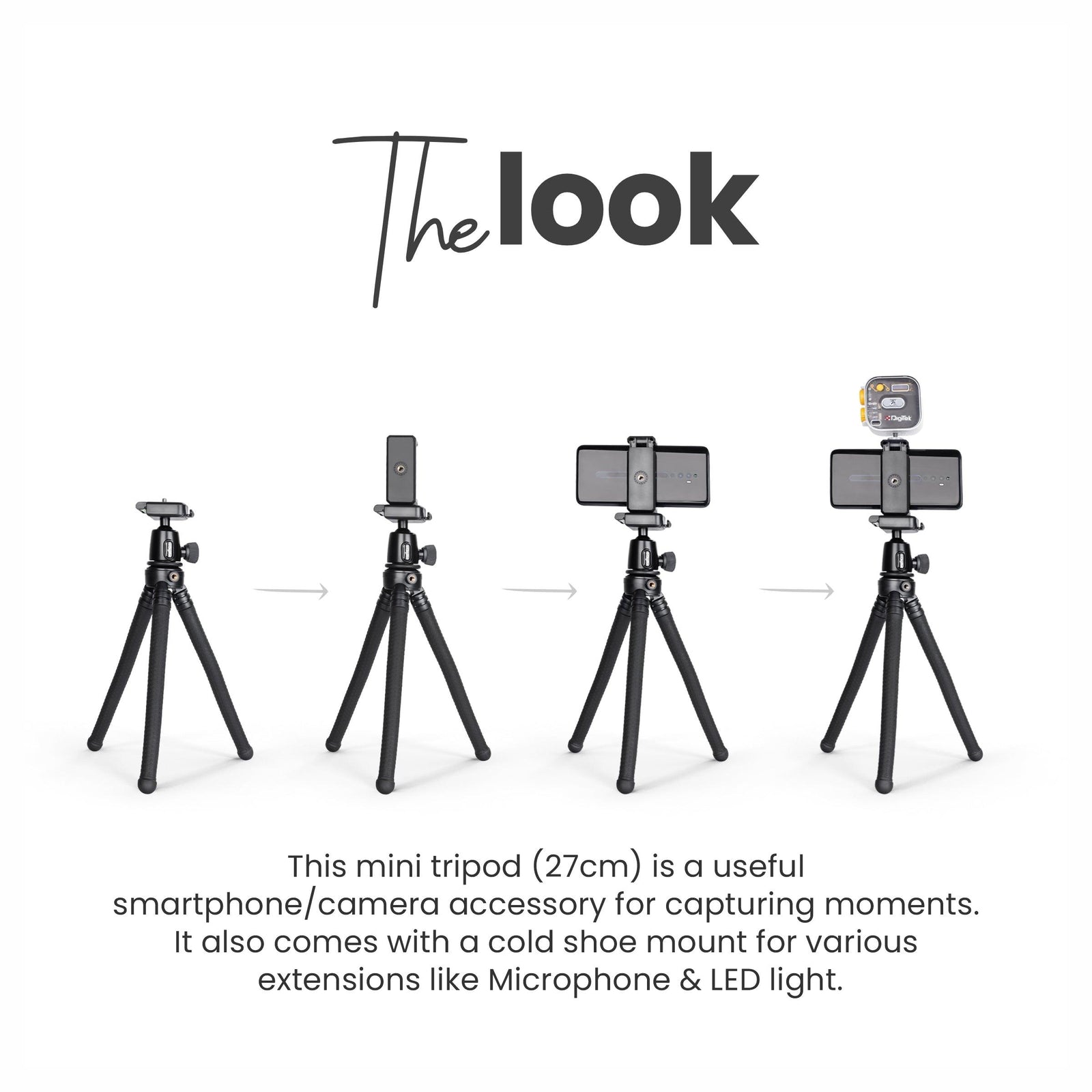 Digitek DTR 320 FT Gorilla Tripod | 3kg Load, 360° & Flex Legs