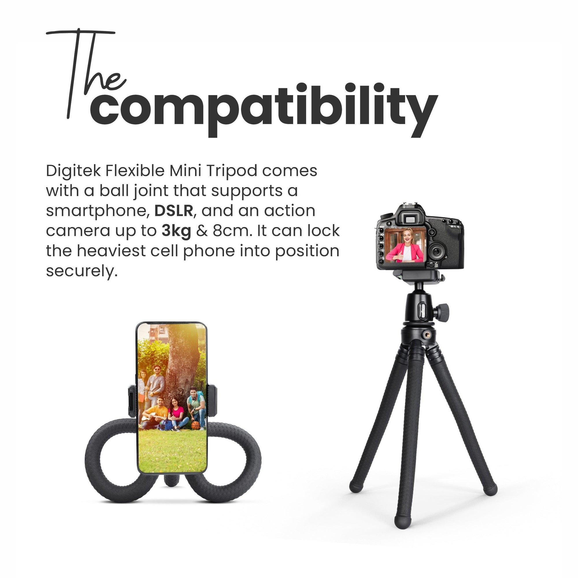 Buy Digitek DTR-320FT Flexible Mini Tripod for Camera & Mobile Online