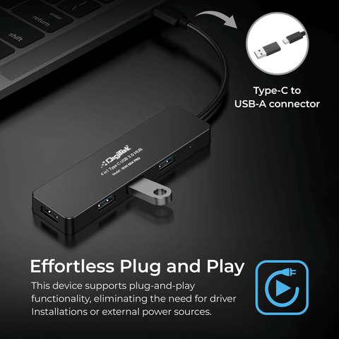 Buy Digitek (DUH 004 PRO) Aluminum USB C Hub with 4 USB Ports, High ...
