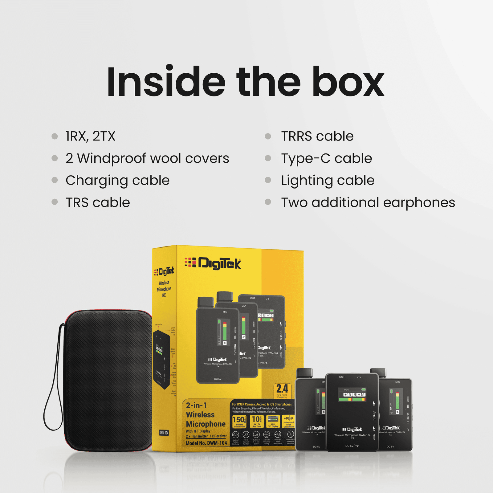 Buy Digitek (DWM 104) Wireless Microphone System, 2 Transmitters 1 ...