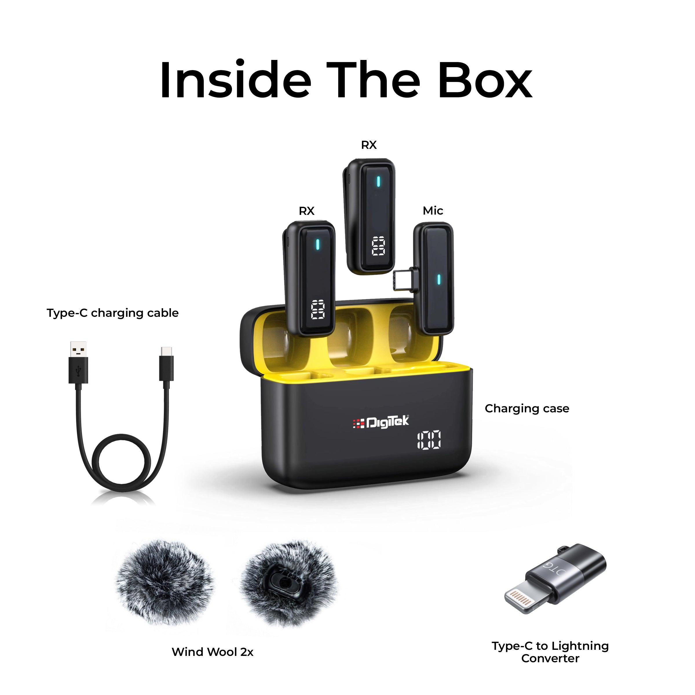 Buy Digitek (DWM-105) 2 in 1 Wireless Microphone System with Type C ...