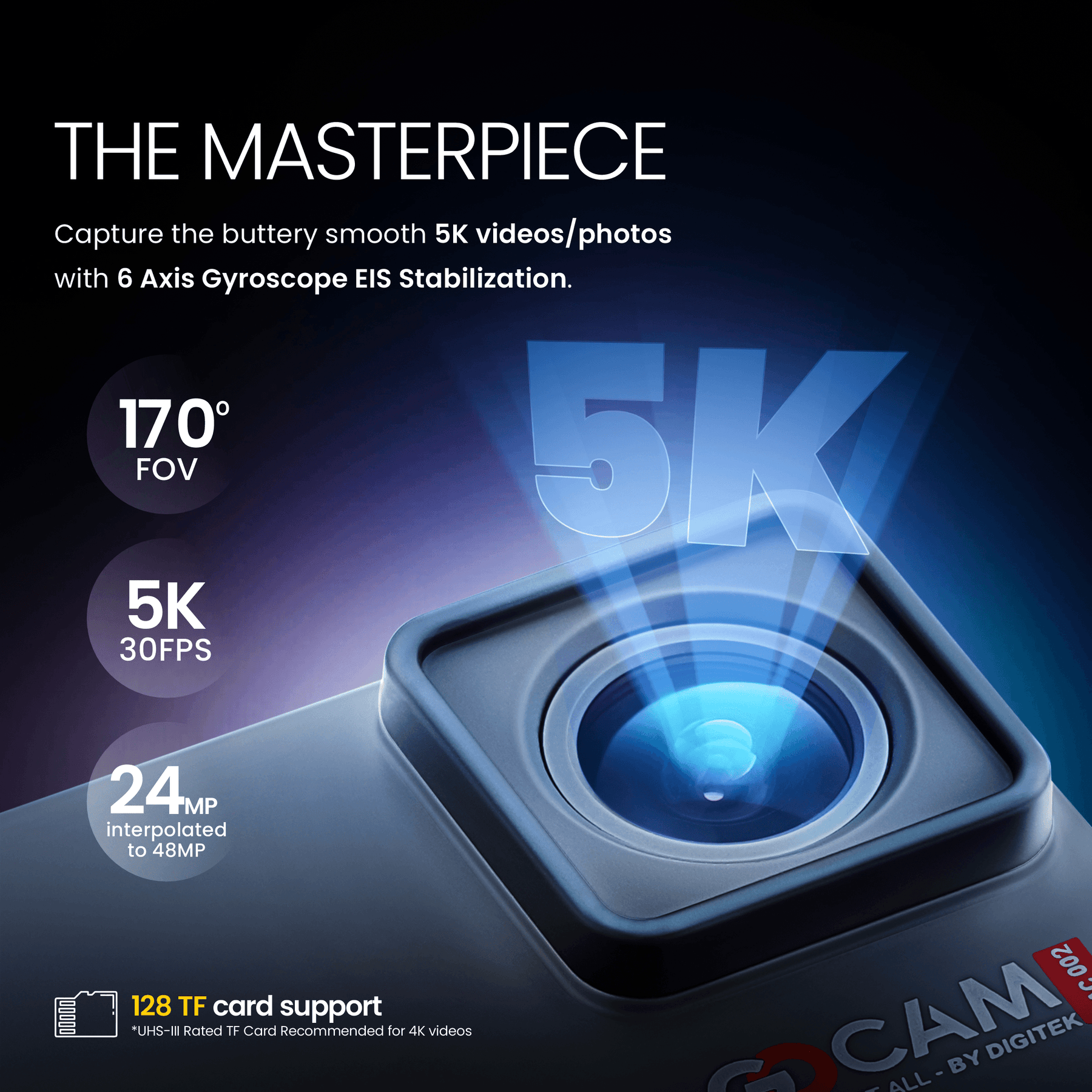 Buy Digitek GoCam 5K 60FPS 24MP Ultra HD Sports Action Camera Online