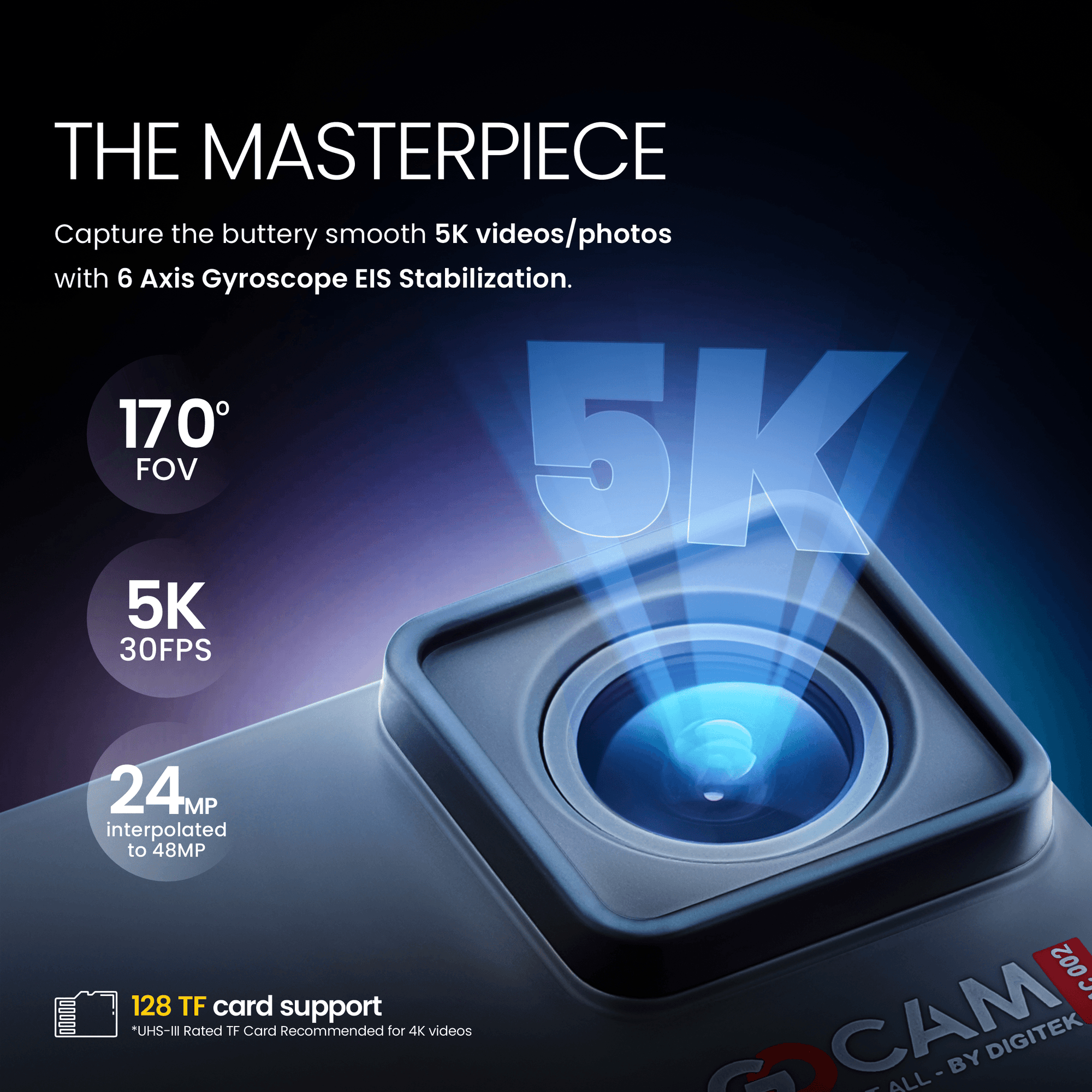 Buy Digitek GoCam 5K 60FPS 24MP Ultra HD Sports Action Camera Online