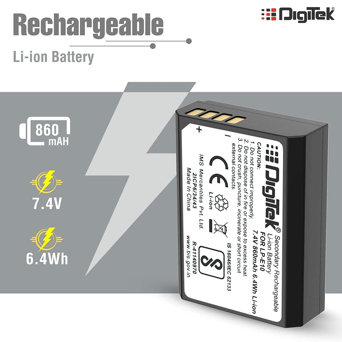 Buy Digitek Lithium Ion Rechargeable Battery for DSLR Camera LP-E10 Online