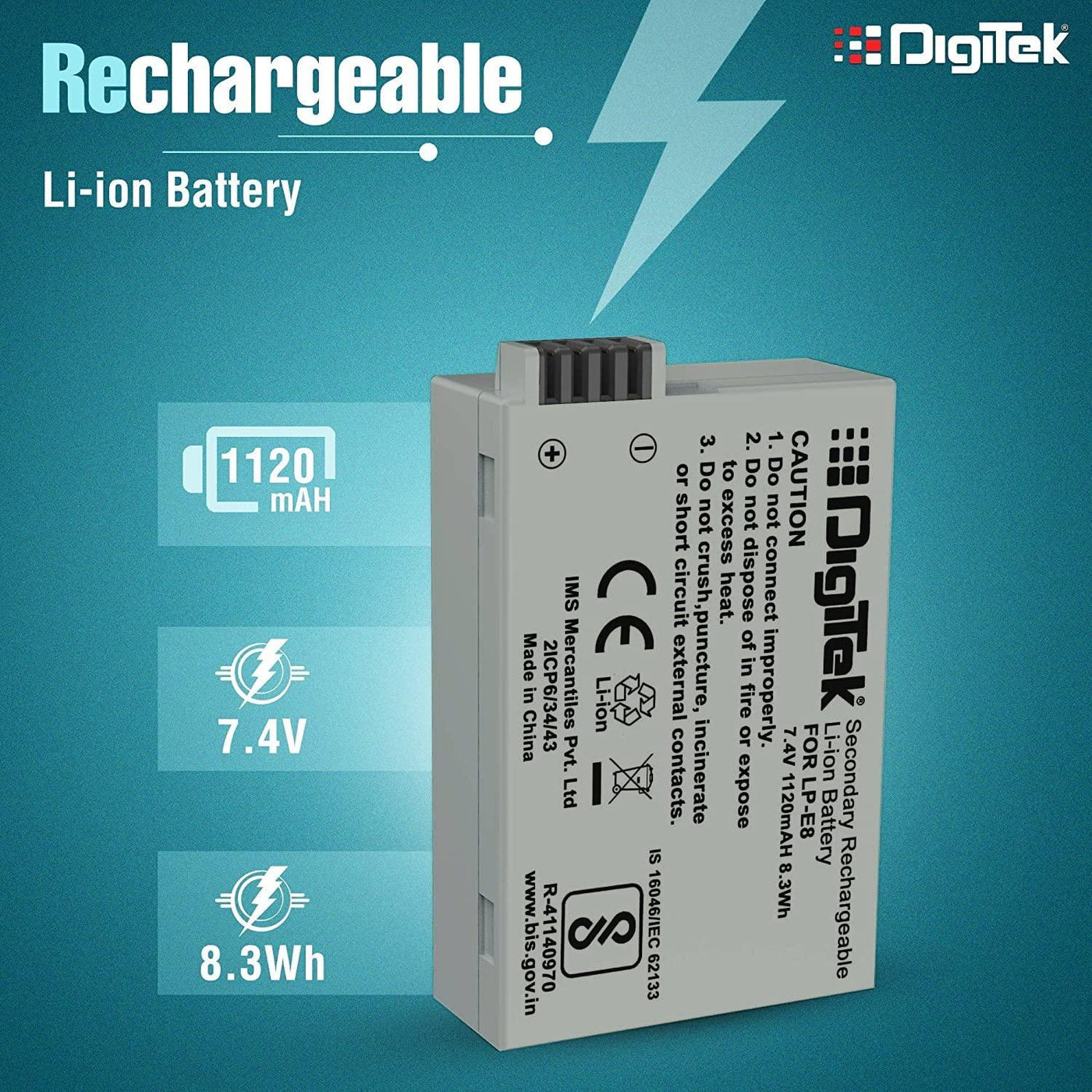 Buy Digitek Lithium-ion Rechargeable DSLR Battery LPE8 Online