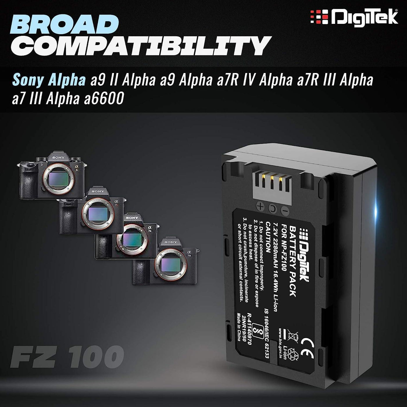 Buy Digitek Rechargeable Battery for Sony NP-FZ100 Cameras
